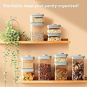 Kahyeets Pop Food Storage Containers with Lids Airtight Spaghetti Container with Labels Pasta Organizer for Kitchen Pantry Cereal Snack Flour Sugar Coffee (12pcs)