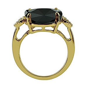 Carillon Black Spinel Oval Shape 7.9 Carat Natural Earth Mined Gemstone 10K Yellow Gold Ring Unique Jewelry for Women & Men