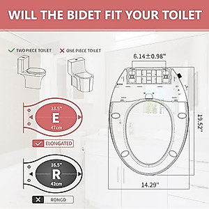 Bidet Seat, Non-Electric Bidet Toilet Seat Swash seat with Adjustable Ambient Water and Dual Nozzle System for Bathroom Airbnb, Easy Installation, Fit for Elongated Toilet, White Bidet Attachment