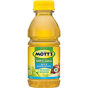 Mott's Apple White Grape 100% Juice, 8 Fluid Ounce Bottle, 6 Count