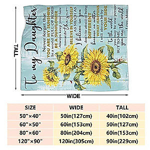 Lokapala Multi-Styles to My Daughter Love Mom Flannel Soft Blanket Bed Throw Fit Bed,Sofa, Lap - Warm Cozy Quilt All Season(L 80X60 Inch for Adult)