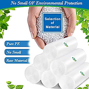 3 gallon Clear trash can liners,Small clear Garbage Bags 300,Extra Strong 2.6,3,4 Gal Trash Bag,Fit 4.5-6-8-10 liters trash Bin Liners for Home Office Kitchen （Clear 300）