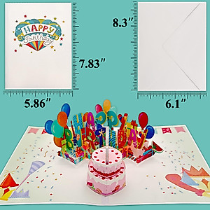YIXIN - Personalized 3D Pop-Up Birthday Card with LED Lights and Music, Includes Envelope