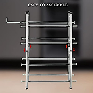 LNYZQUS 4-Tier Expandable Shoe Rack,Sturdy Shoe Shelf Shoe Organizer For Closet,Metal Adjustable Closet Shoe Racks Skinny Shoe Stand For Bedroom Closet-Grey