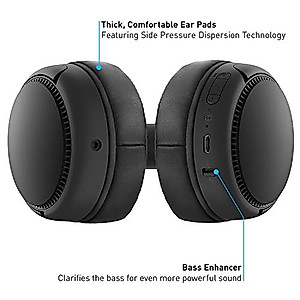 Panasonic RB-M300B Deep Bass Wireless Bluetooth Immersive Headphones with XBS DEEP and Bass Augmentation (Black) (RB-M300B-K)