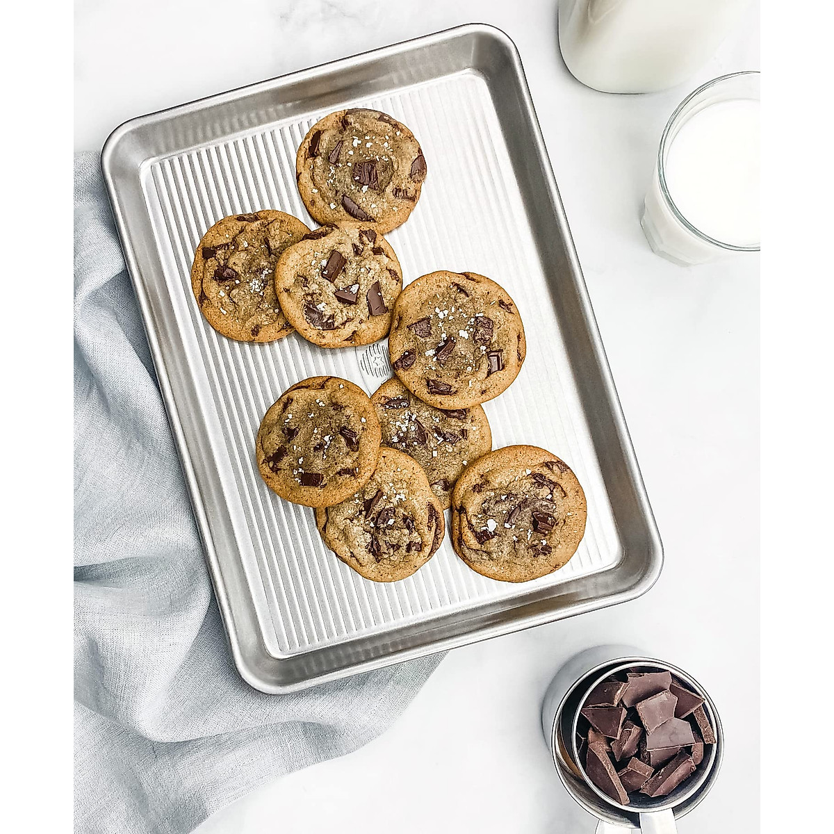 USA Pan Bakeware Quarter Sheet Pan, Warp Resistant Nonstick Baking Pan, Made in the USA from Aluminized Steel