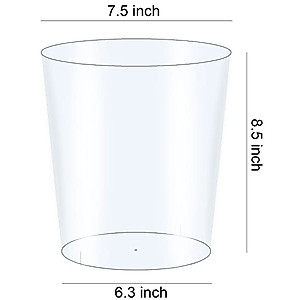 Freetex Clear Small Trash Can Wastebasket 1.5 Gallon Plastic Garbage Can Container Bin for Bathroom, Kitchen, Office, Bedroom, Home and Dorm Room Essentials (1.5 Gallons, Clear Grey)