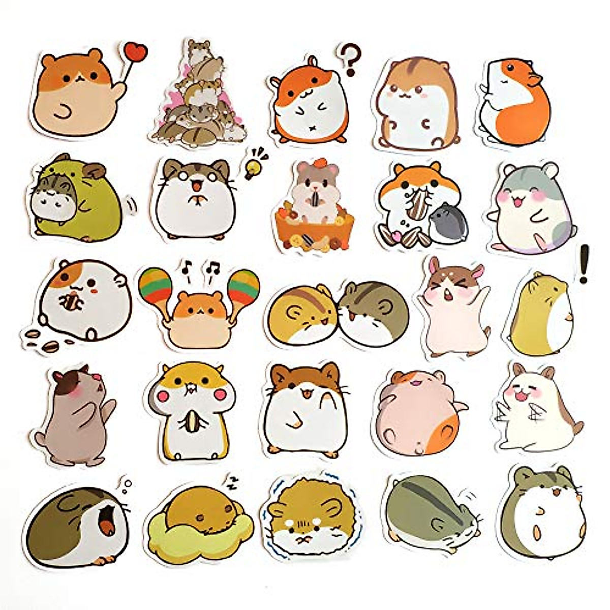 Hamster Stickers Pack 50pcs Waterproof Laptop Sticker Vinyl Decals for Kids Phone Case Water Bottle Stickers for Teens Girls Adults Cool Aesthetic Skateboard Stickers