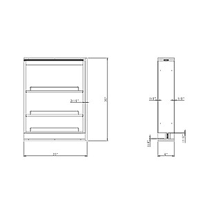 Dowell 8" Base Filler Pullout with Adjustable Shelves (4005 0630B)