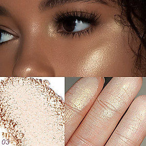 YOUNG VISION Baked Highlighter Powder Palette, Sheer Pearl Shimmer Shades for Face Highlighter Makeup, Highly Pigmented Iluminadores de Maquillaje, 0.19 Oz(Pack of 1)