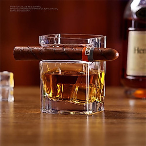 Kpcomforty 15.8oz Whiskey Glass Office Cup Holder Old Fashioned with Gift Box 2