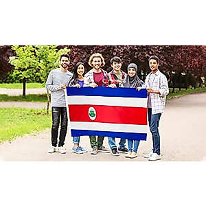 DANF Costa Rica Flag 3x5 Foot Thicker Polyester Costa Rican National Flags Polyester with Brass Grommets 3 X 5 Ft