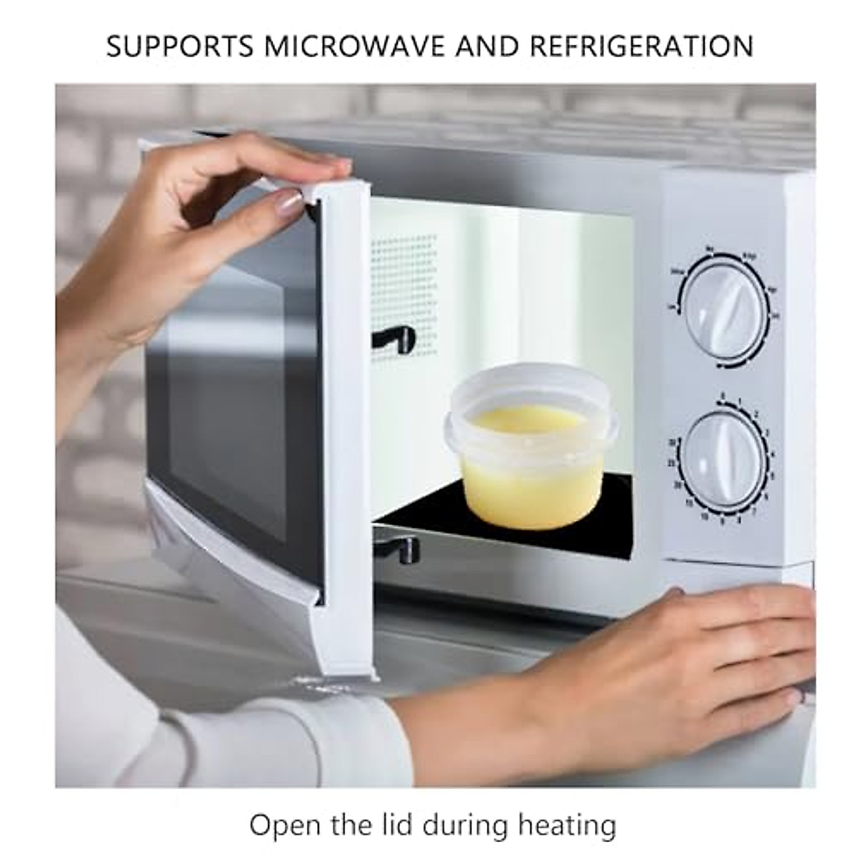 8Pack 13.6oz/400ml Plastic Containers with Twist Top Lids, Airtight Reusable Containers for Leftover Food and Soup, Frozen and Microwave Safe (Mixed Color)