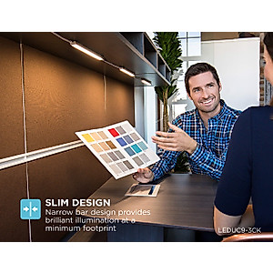 BLACK+DECKER LEDUC9-3CK LED Under Cabinet Kit with Motion Sensor, Dimmable Kitchen Accent Lights, Tool-Free Install, Cool White 4000k, 9" Length, 9"