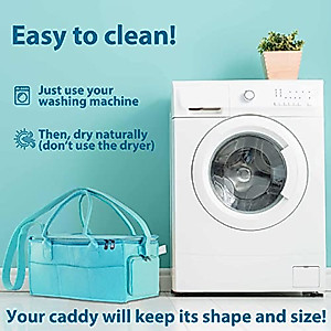 LaLaLuna Diaper Caddy Organizer for Baby Girl & Boy Changing Table Diaper Organizer Car Diaper Caddy Newborn Caddy Portable Diaper Caddy for Dresser Felt Baby Diaper Caddy Teal