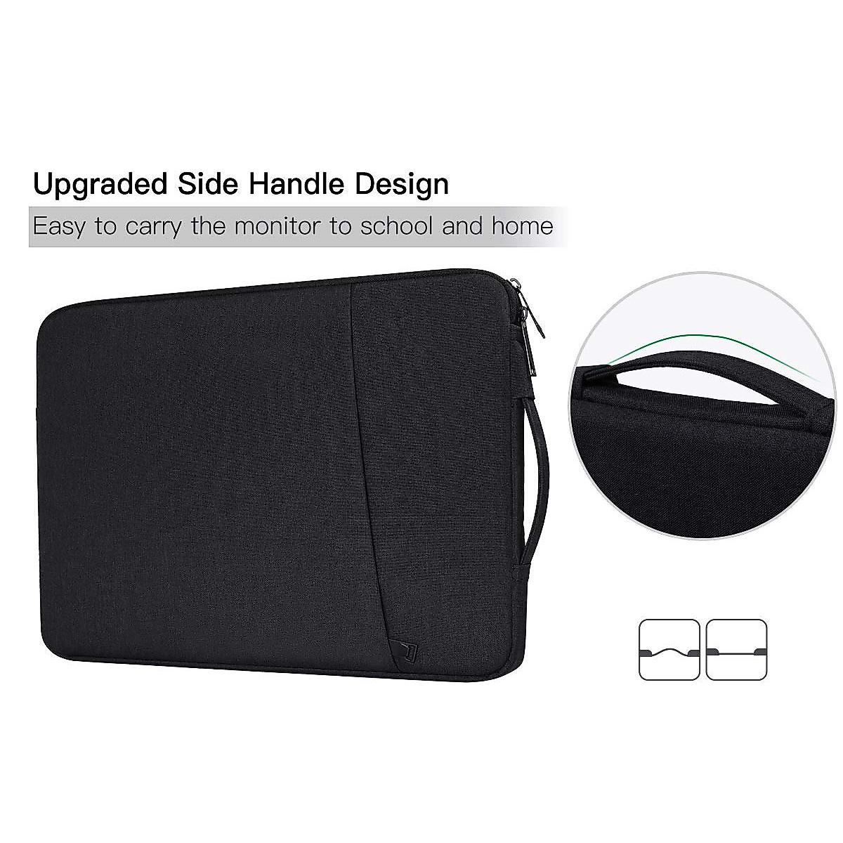 Waterproof Drawing Tablet Sleeve Case Bag for XP-Pen Deco 01 V2/ Artist12 Pro, Huion H610 Pro/ HS610 HS611, UGEE M708, Wacom One, GAOMON PD1161, Black