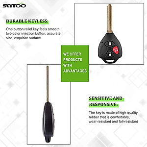 SCITOO Replacement for Shell 3 Buttons Pad Outer shell Keyless Entry Remote Car Key Fob Case 2007-2015 for Toyota 4Runner RAV4 Yaris Matrix for Scion iQ tC xB xD ontiac Vibe 1PC FCC GQ4-29T-3