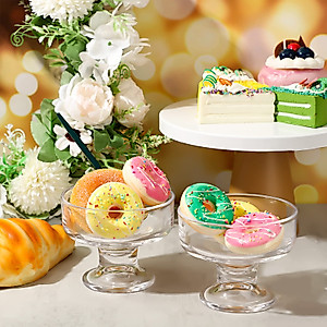 12 Pcs Glass Ice Cream Bowls Set 9 oz Mini Dessert Bowls Small Clear Ice Cream Cups Parfait Sundae Trifle Bowl Footed Glass Dessert Cups Serving Dishes for Nuts Fruit Pudding Snack Cereal Party Favors