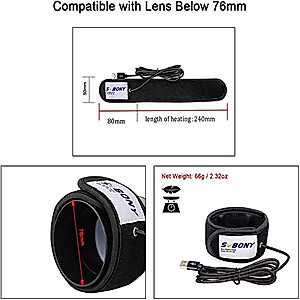 SVBONY SV172 Lens Warmer, 240mm Lens Heater Warmer Dew, 3 Gear Regulator Temperature USB Universal Dew Heater Strip for Telescope Camera
