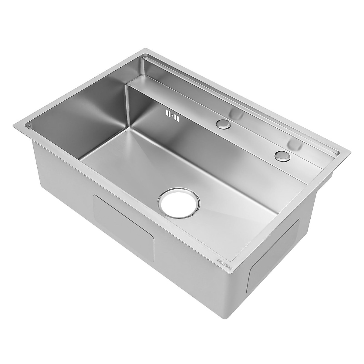 BANLICALI Hidden Single Bowl Sink, Commercial Rectangular Stainless Steel Kitchen Sink with Folding Faucet, Covers and Drain Kit, Drop-in Sink for Home, Bar, Restaurant Silver 26.7 * 17.3 * 9inch