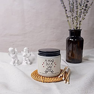 A Hug in a Jar - Lavender Scented Candles, Love You Gifts, Thinking of You Gifts for Women Friends, Girlfriend, Boyfriend, Mom, Sisters, Birthday, Get Well, Sympathy, Christmas Gifts