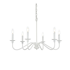 Elegant Lighting Rohan Collection 6 Light Chandelier in Matte Black Finish - 36" D x 19" H