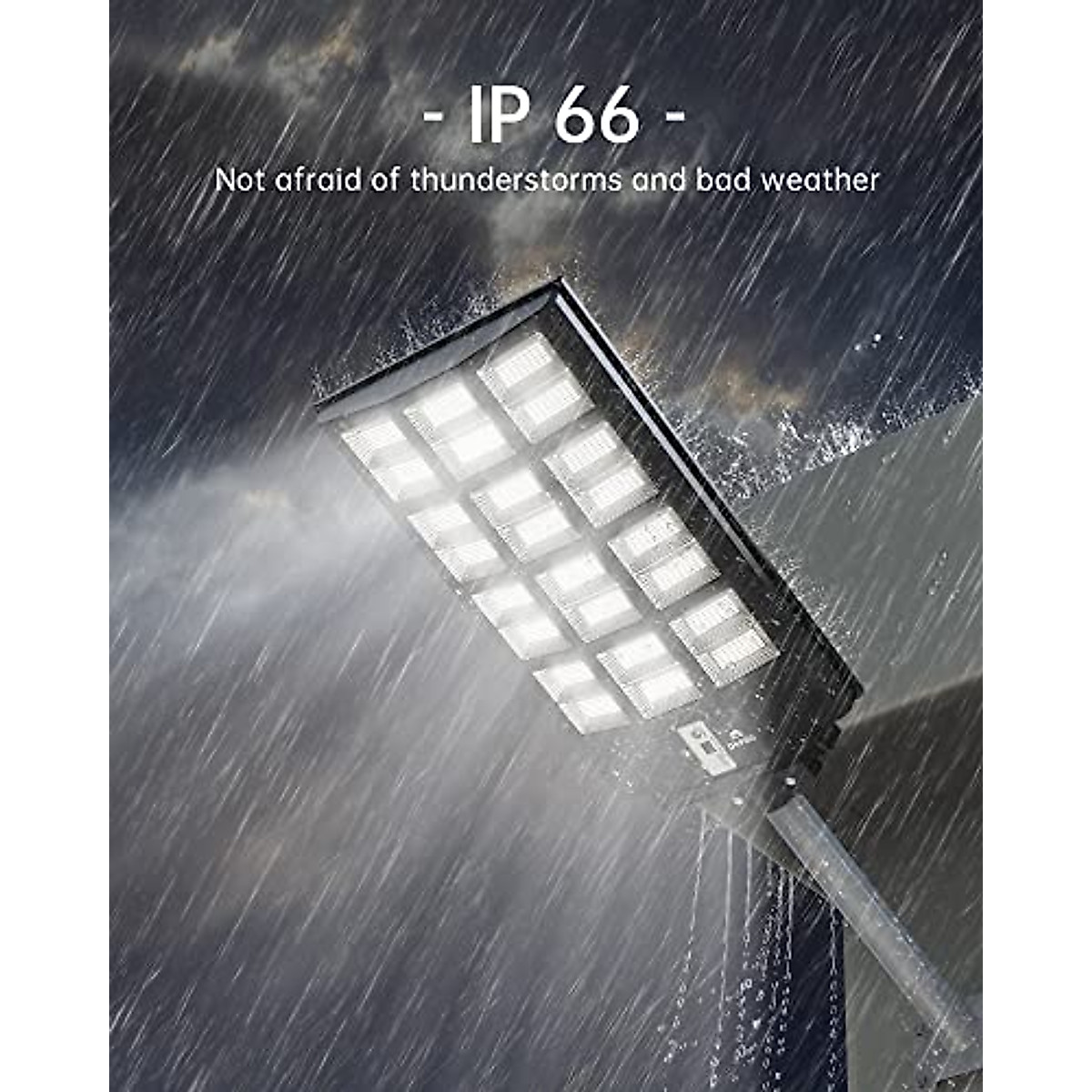 OKPRO Solar Street Lights Outdoor - 1200W Solar Parking Lot Lights, 7000K LED Solar Lights, Dusk to Dawn, Motion Sensor, Commercial Grade