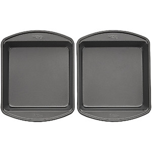 Wilton Perfect Results Premium Non-Stick 8-Inch Square Cake Pans, Set of 2, Steel Bakeware Set & Perfect Results Premium Non-Stick Bakeware Muffin Pan & Cupcake Pan, 12-Cup, Steel