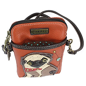 Chala Pug Cellphone Crossbody Handbag - Convertible Strap Pug Mom