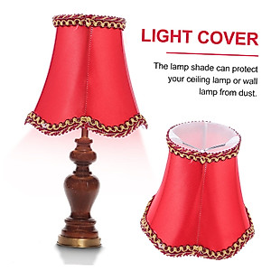GARVALON 1pc Clip Bulb Lampshade White Chandelier Red Light Bulbs Lamp Shades for Table Lamps Floor Light Lampshades Gold Lamp Shades Small Lamp Shades Clip on Bulb Light Accessory Red Hood