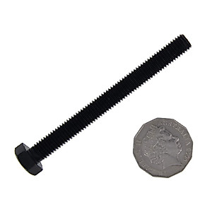 Jutagoss 3PCS M10x100mm Hex Screws Bolts Carbon Steel Fastener Rustproof Metric Fully Threaded Replace Bolt Black