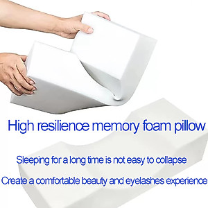 Pink Eyelash Extension Pillow, Eyelash Extension Tool for Beauty Salon, U Shape Neck Pillow with Comfortable Foam Velvet Pillowcase