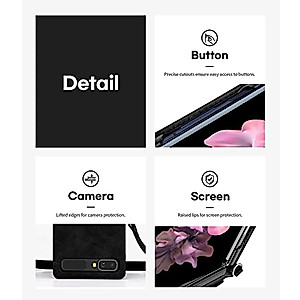 GOOSPERY Wallet Case Compatible with Galaxy Z Flip, Detachable Card Holder 2 Card Pocket Storage Premium PU Leather Adjustable Cross-Body Strap Attached Earbud Cord Organizer (Black)