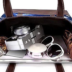 Tote Bag Women Satchel Bag Handbag Stylish Tote Handbag for Women Hobo Bag Fashion Crossbody Bag, Merry Christmas Blue Tree Snowflakes