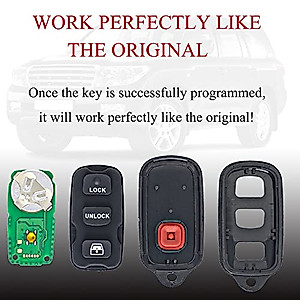 Key Fob Remote Replacement Fits for Toyota 4Runner 1999 2000 2001 2002 2003 2004 2005 2006 2007-2009/Sequoia 2001-2008 HYQ12BBX Keyless Entry Remote Control HYQ12BAN/HYQ1512Y/89742-35050(Pack of 2)