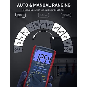 AstroAI Digital Multimeter and Analyzer TRMS 6000 Counts Volt Meter Ohmmeter Auto-Ranging Tester; Accurately Measures Voltage Current Resistance Diodes Continuity Duty-Cycle Capacitance Temperature