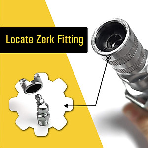 AZUNO Grease Gun Coupler, 2nd Generation Upgraded to 12,000 PSI, Grease Gun Tips Quick Lock and Release, Compatible with All Grease Guns 1/8" NPT Grease Gun Fittings (2 Pack)