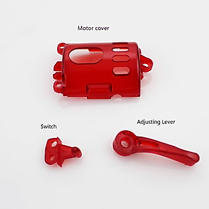 Anrom Hair Clipper Accessories DIY 3PCS, Dial Button, Switch, Motor Cover Replacement Parts for Wahl 5-Star Series Magic Clip Clipper # 8148, 8591 (Red)