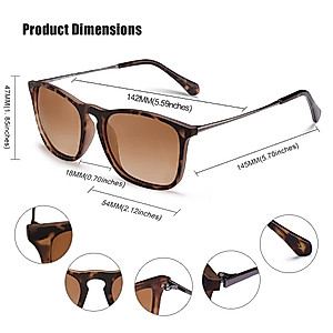 CARFIA Classic Square Polarized Sunglasses for Men UV Protection Driving Fishing Golf Outdoors Sun Glasses