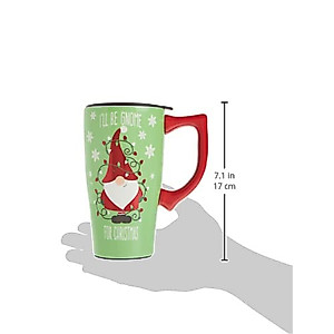 Spoontiques Travel-Mug Coffee Cup, 18 Oz, Christmas Gnome (12570)