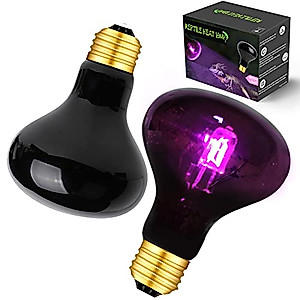 AOMRYOM 100W Basking Spot Infrared Night Heat Lamp Moonlight Heat Bulb for Reptiles & Amphibians 2 Packs