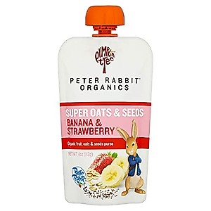 Pumpkin Tree Organics Super Oats & Seeds, Banana & Strawberry Fruit Packet, 4 Ounce (Pack of 10)