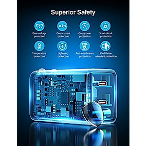 USB C Wall Charger, 45W Fast Charger TECKNET PD3.0 USB C Power Adapter Foldable Dual USB C Wall Charger Compatible with iPhone 14 Pro Max/14 Plus/13/12, iPad Pro, Pixel, Switch, Samsung Galaxy S23