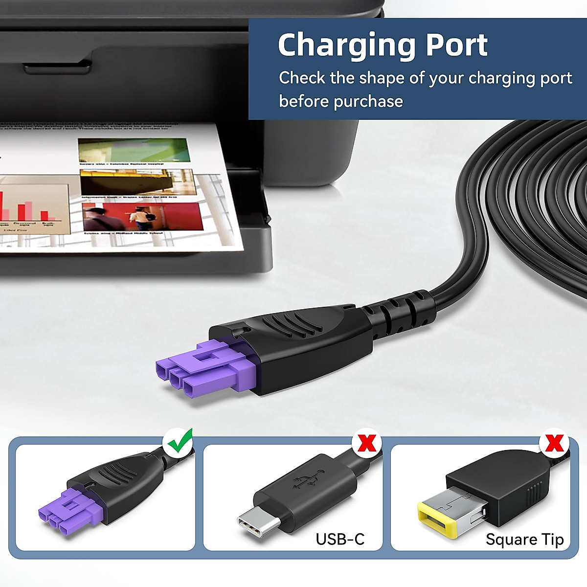 PKPower AC Adapter Compatible with HP 0957-2286 fits Deskjet 1050 1000 2050 Printer Power Supply Cord Charger PSU