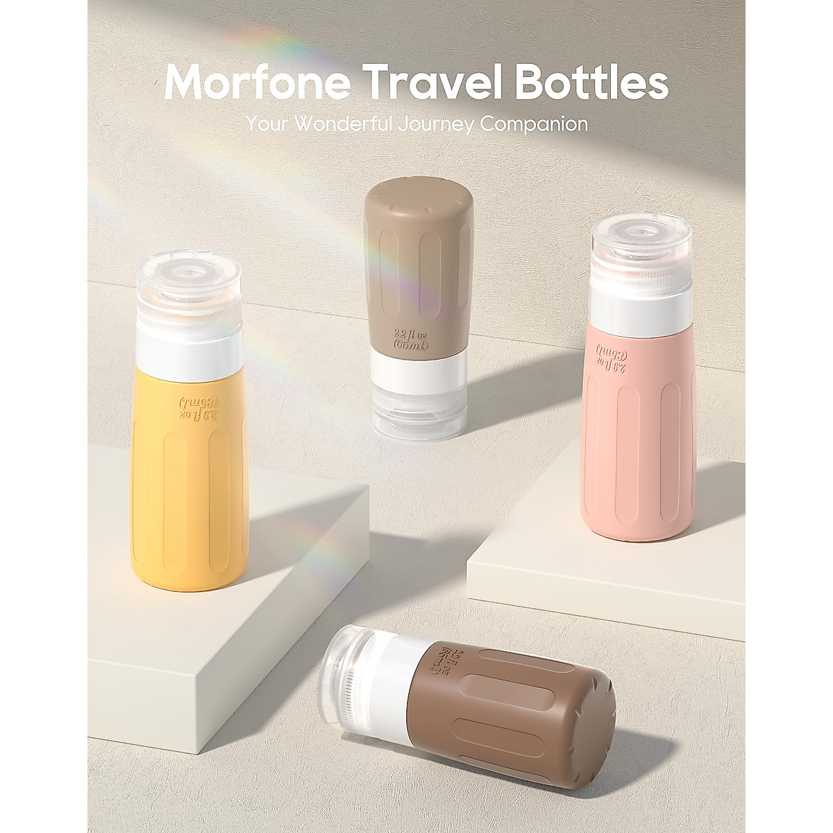 Morfone 16 Pack Travel Bottles Set for Toiletries, TSA Approved Travel Containers Leak Proof Silicone Squeezable Travel Accessories 2oz 3oz for Shampoo Conditioner Lotion Body Wash (BPA Free)