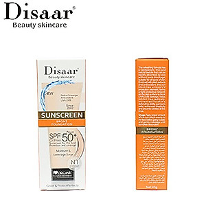 DISAAR BEAUTY Sunscreen Foundation Face Cream Body Skin Protection Anti-Aging Oil Control Moisturizing Care Removes Peeling 40g PA+++ SPF 50+