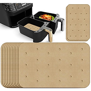 Air Fryer Disposable Paper Liner for Ninja Foodi Dual Air Fryer,100 PCS Waterproof Air Fryer Paper Filters Nonstick Parchment Paper Liners Cooking Baking Paper for Ninja, Cosori and More