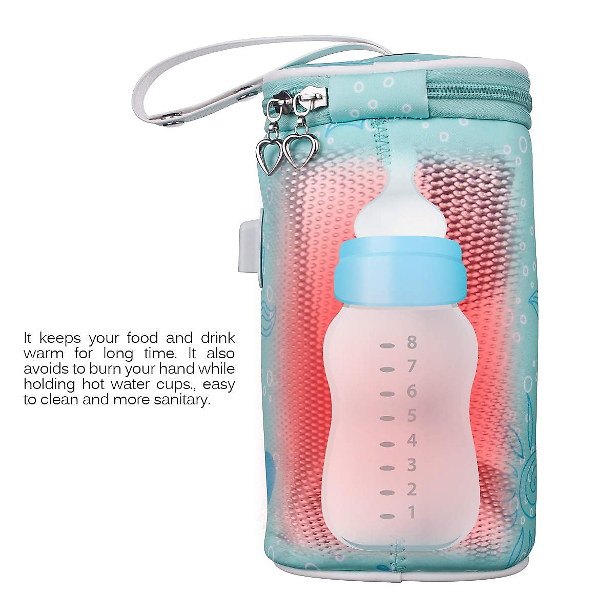 AOZBZ Baby Bottle Warmer Bag Portable USB Heating Intelligent Warm Breast Milk Insulated Tote Bag for Baby