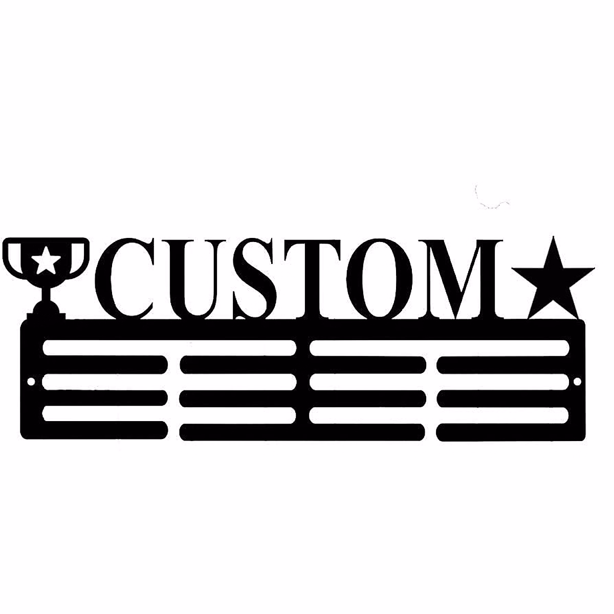 THELSTUDIOS Rustic Home Decor, Custom Medal Hanger Metal Sign, Personalized Medal Hanger Display, 12 Rungs For Medal, Sports Medal Hanger For Winner