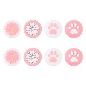 BENBO 8PCS Thumb Grip Caps, Cat Claw Design and Analog Sakura Grips Joystick Caps for Nintendo Switch & Switch Lite, Silicone Cover for Joy-Con Controller